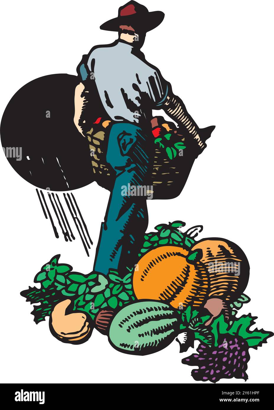 Farmer harvesting organic vegetables sustainable eco-friendly farming ...