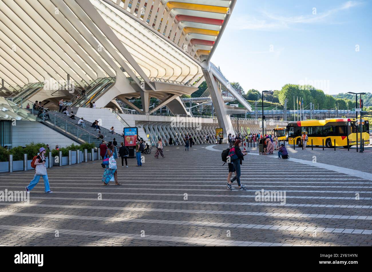 Liège, Belgium, AUG 10, 2024 - Central Liège Guillemins train station ...