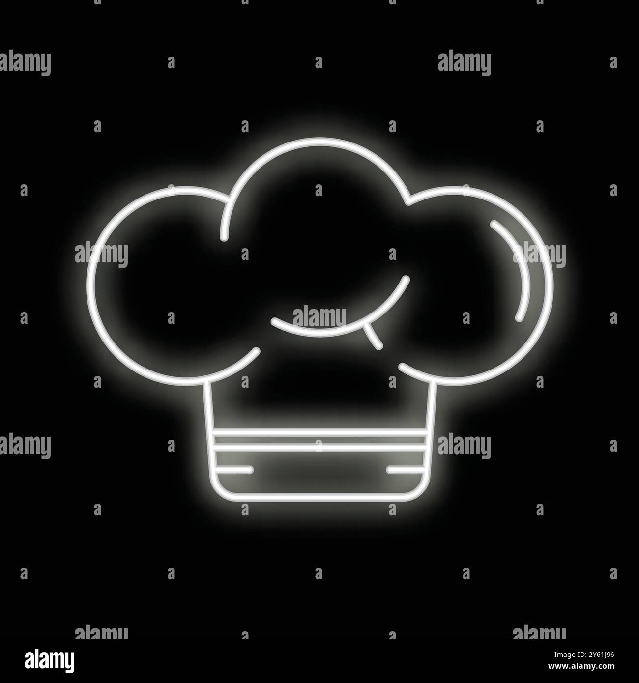 White neon chef hat glowing on a black background Stock Vector Image ...
