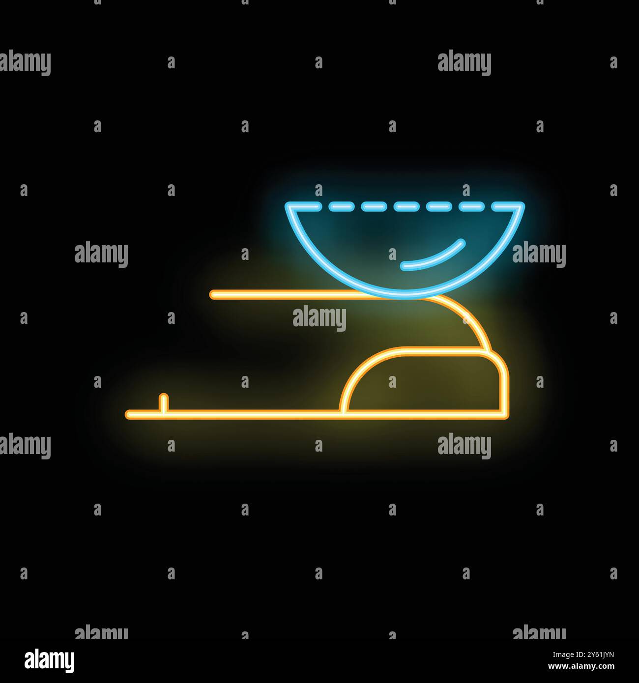 Neon sign representing the gesture of placing a contact lens on the ...