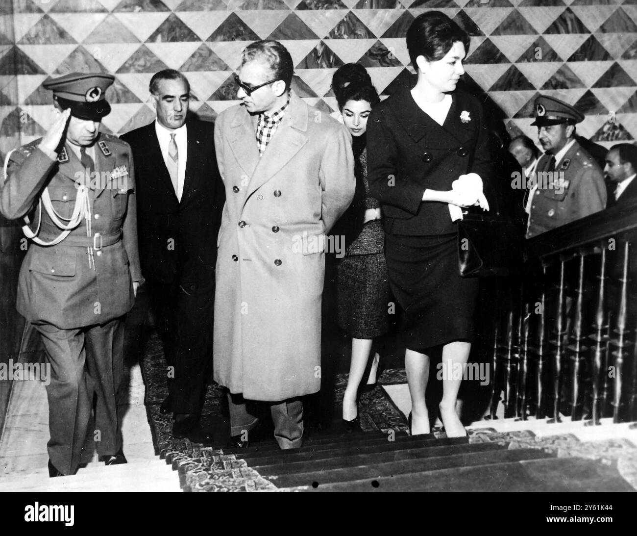 QUEEN FARAH WITH THE SHAH OF IRAN ARRIVE BACK IN TEHERAN FROM HOLIDAYS ...