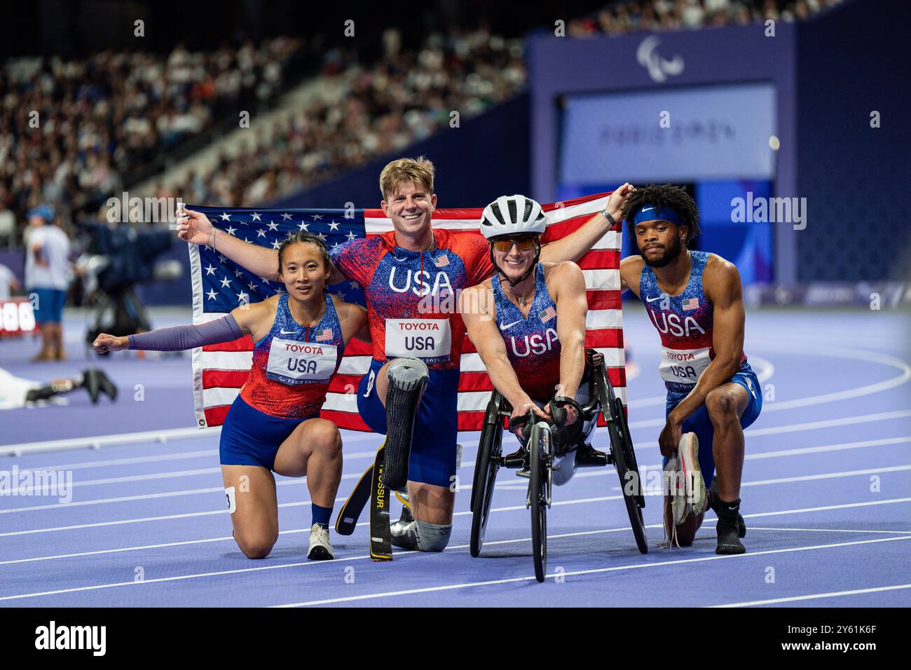 Taylor Swanson T37 (left), Hunter Woodhall T62 (middle left), Tatyana ...