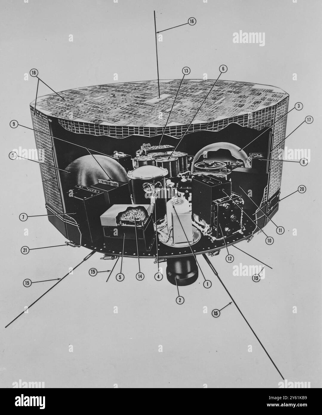 DIAGRAM OF THE TIROS SATELLITE 31 MARCH 1960 Stock Photo - Alamy