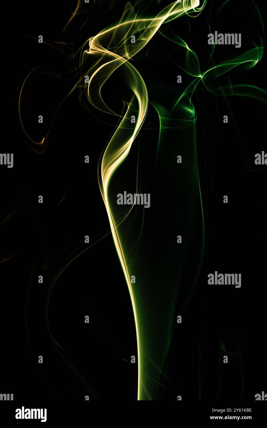 macro photography shooting of swirls of incense smoke. Vision leading ...