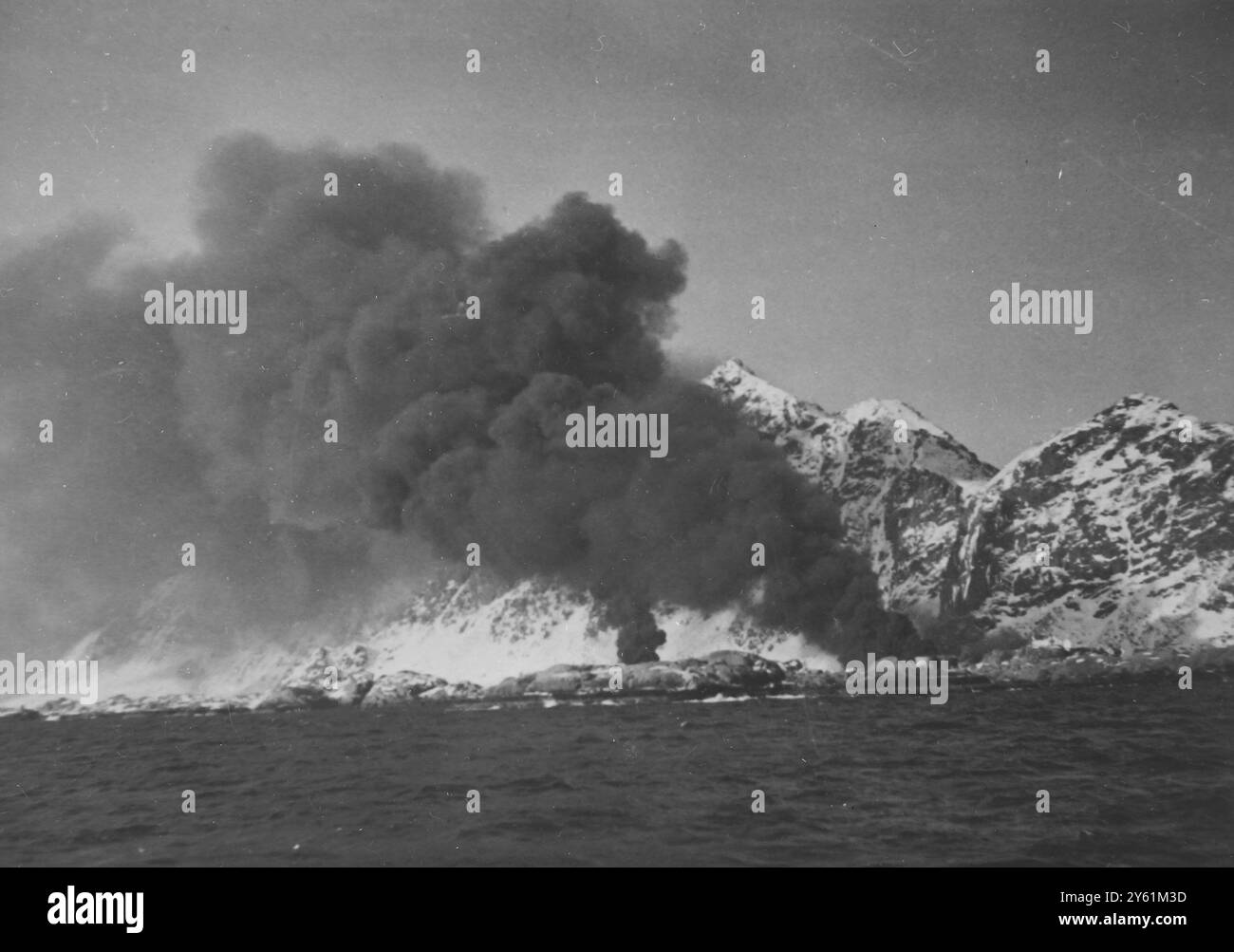 BRITISH TROOPS SET FIRE TO OIL STORAGE WELLS DURING THEIR RAID ON THE ...