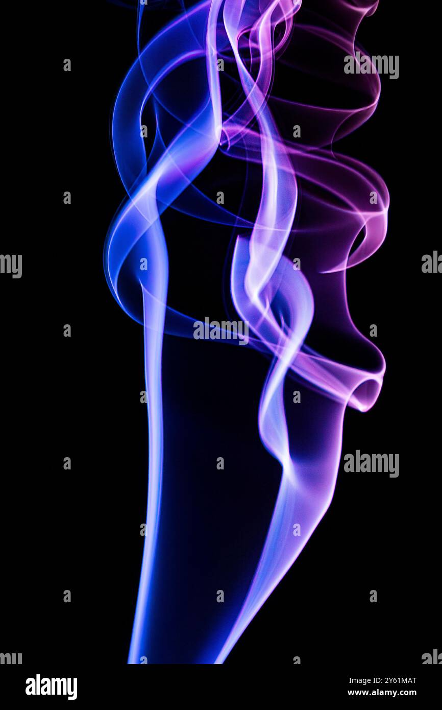 macro photography shooting of swirls of incense smoke. Vision leading ...