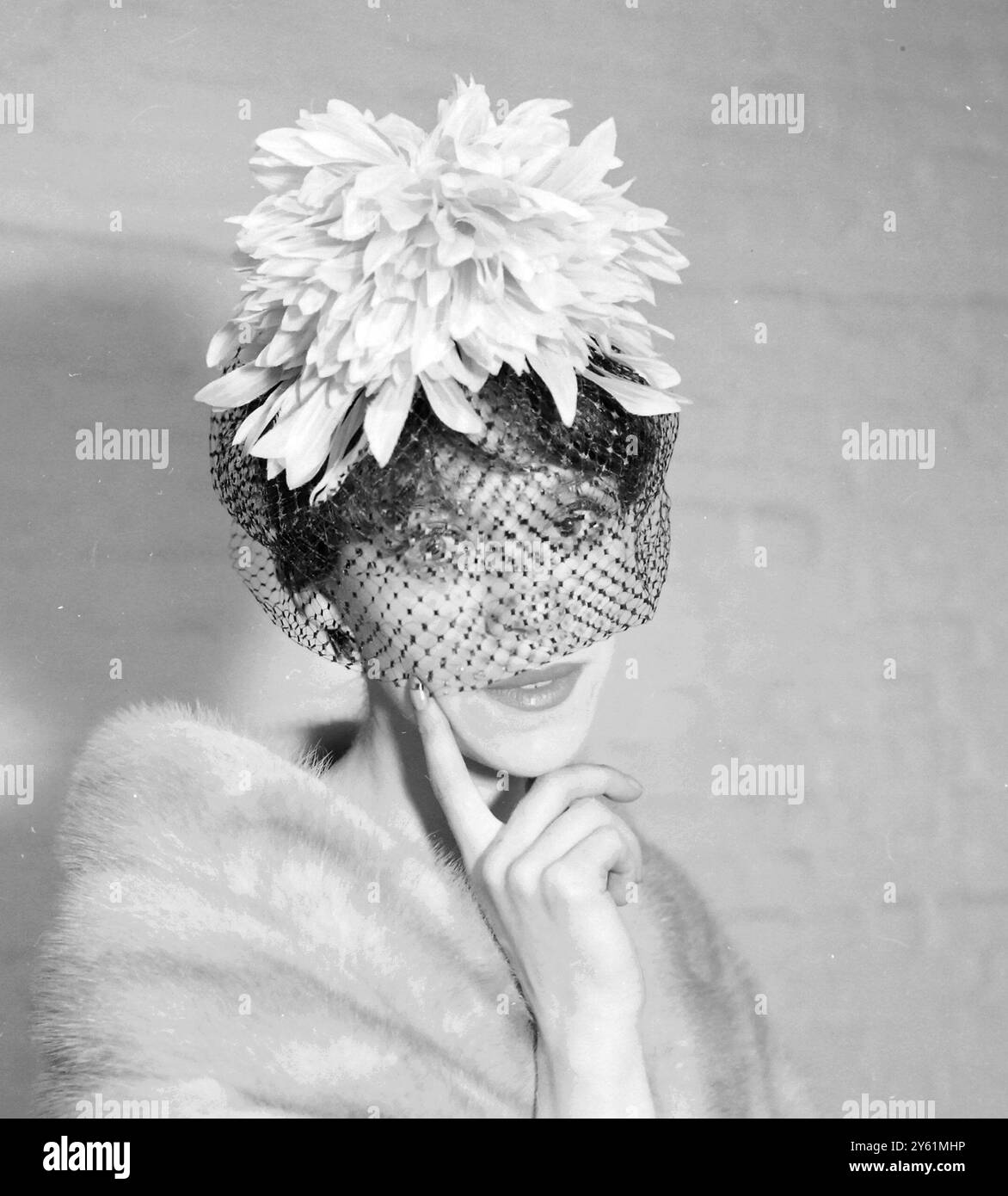 MODEL GLORIA TAYLOR WEARING A HAT DESIGNED BY REED CRAWFORD 18 MARCH ...
