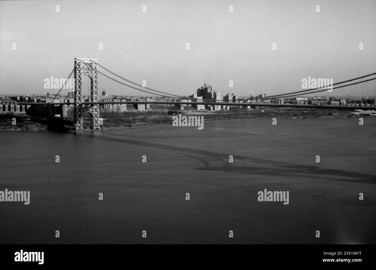 The George Washington Bridge spans the Hudson River in New York City C ...