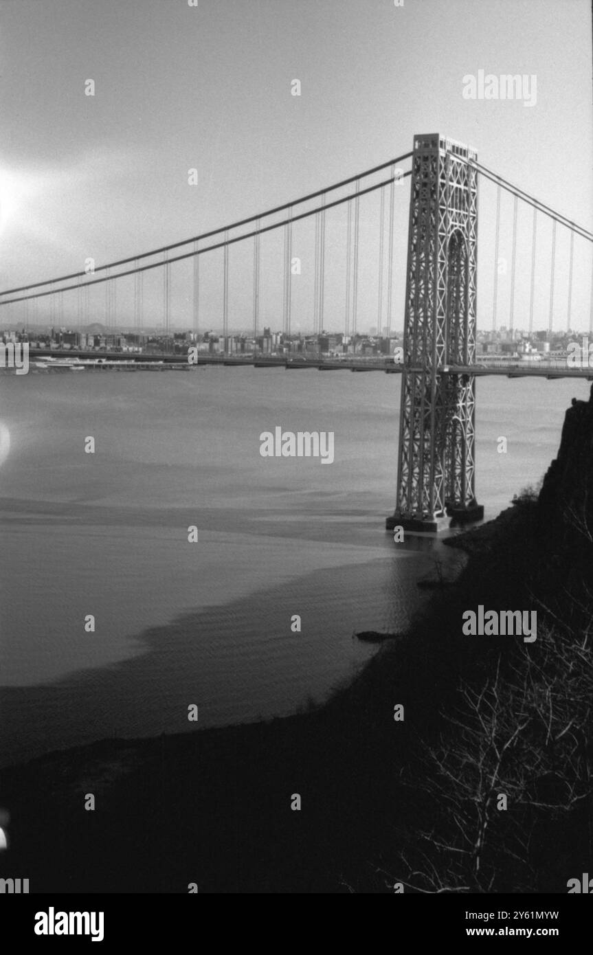 The George Washington Bridge spans the Hudson River in New York City C ...