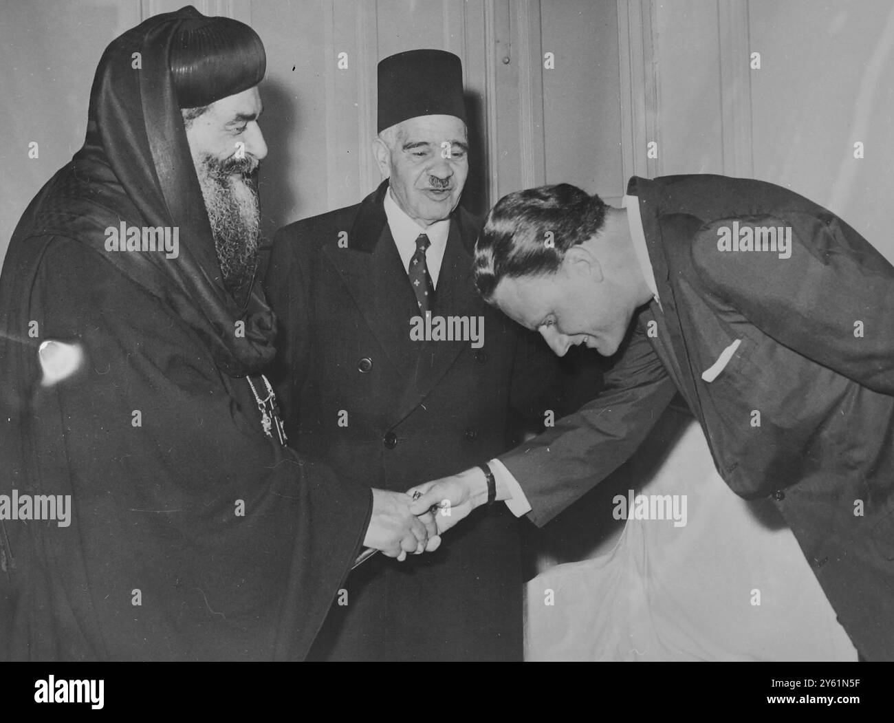 RELIGION BILLY GRAHAM MEETS ANBA KYROLLOS WITH DR SAID 13 MARCH 1960 ...