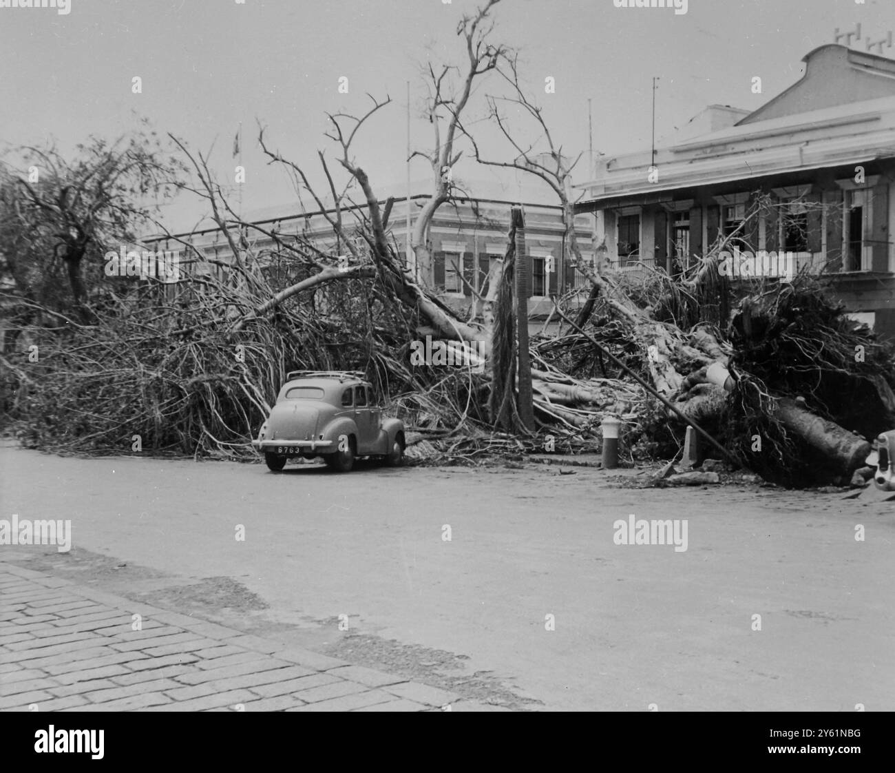 CYCLONE CAROLE CYCLONE DAMAGES PORT LOUIS 11 MARCH 1960 Stock Photo - Alamy