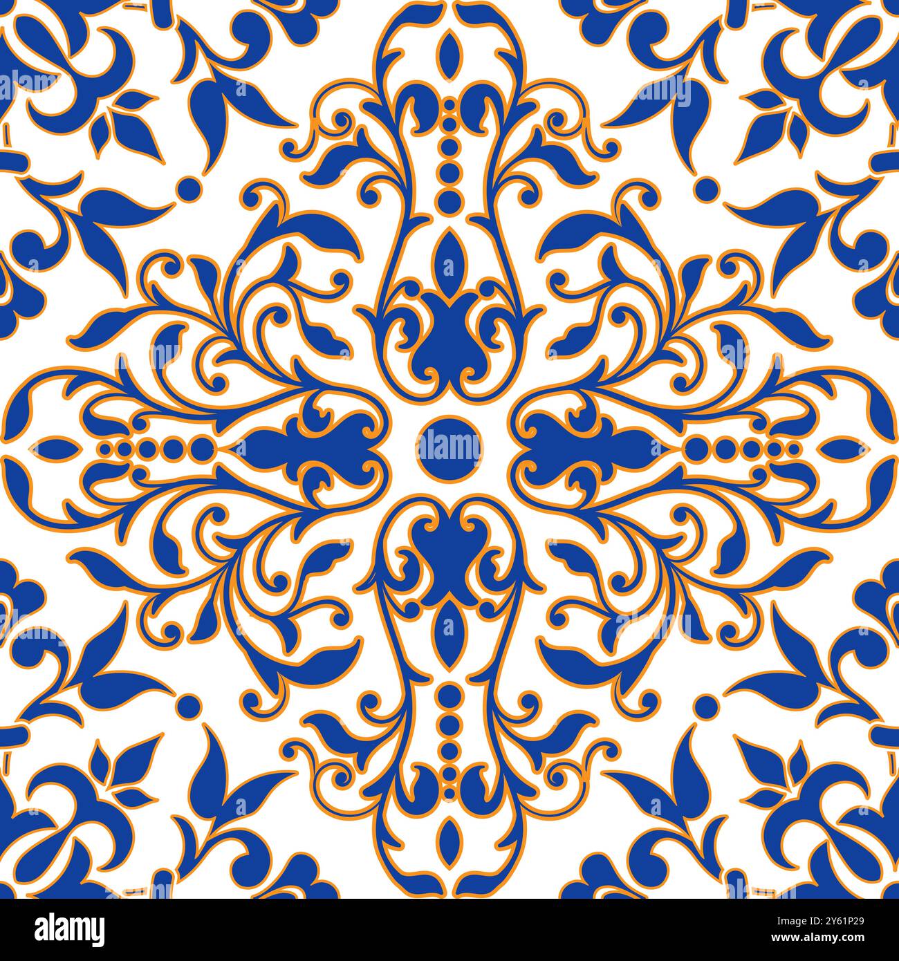 Traditional spanish floral ornament floor tiles. Portuguese motifs ...
