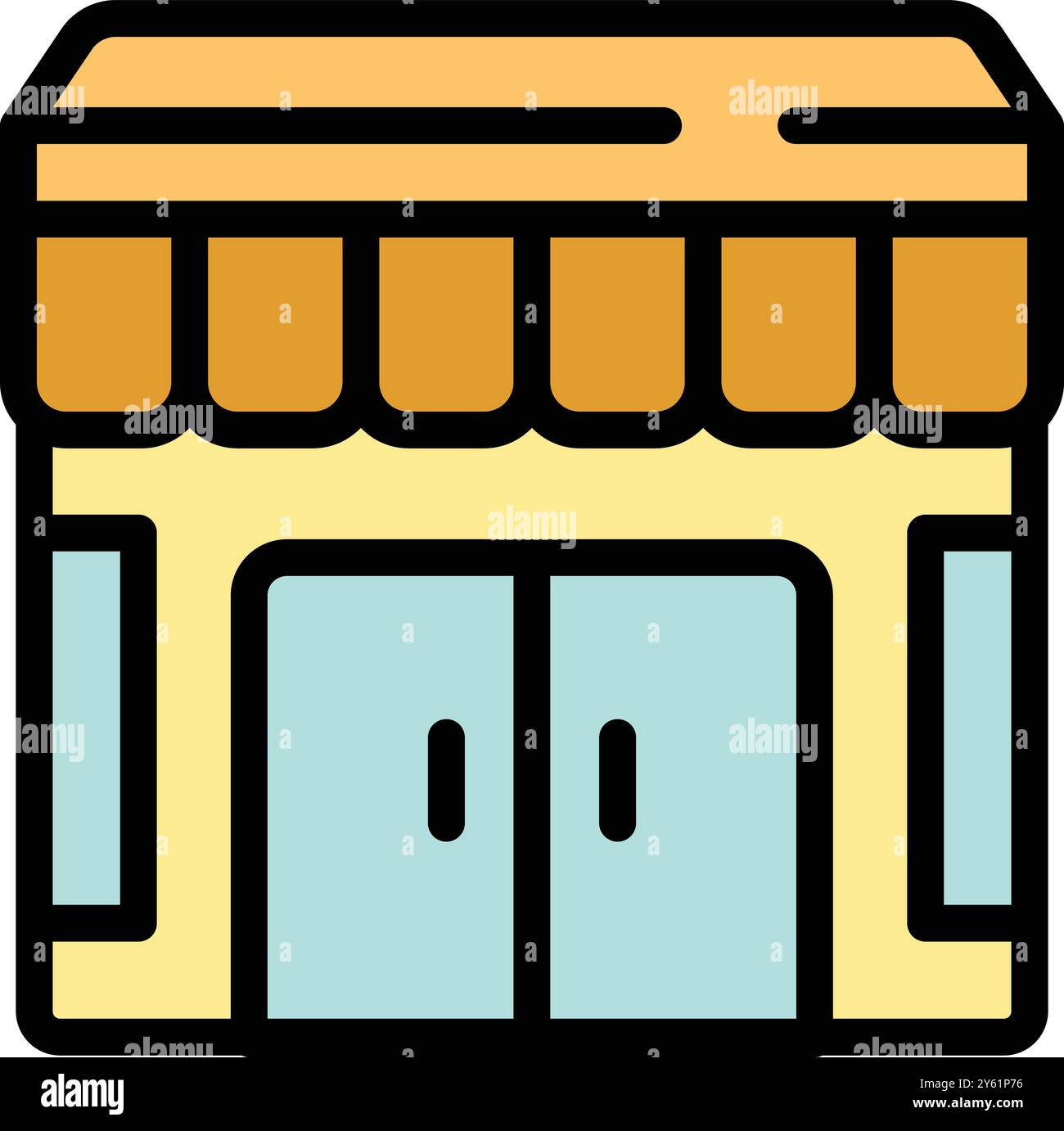 Simple vector icon of a small business storefront with an awning, large ...