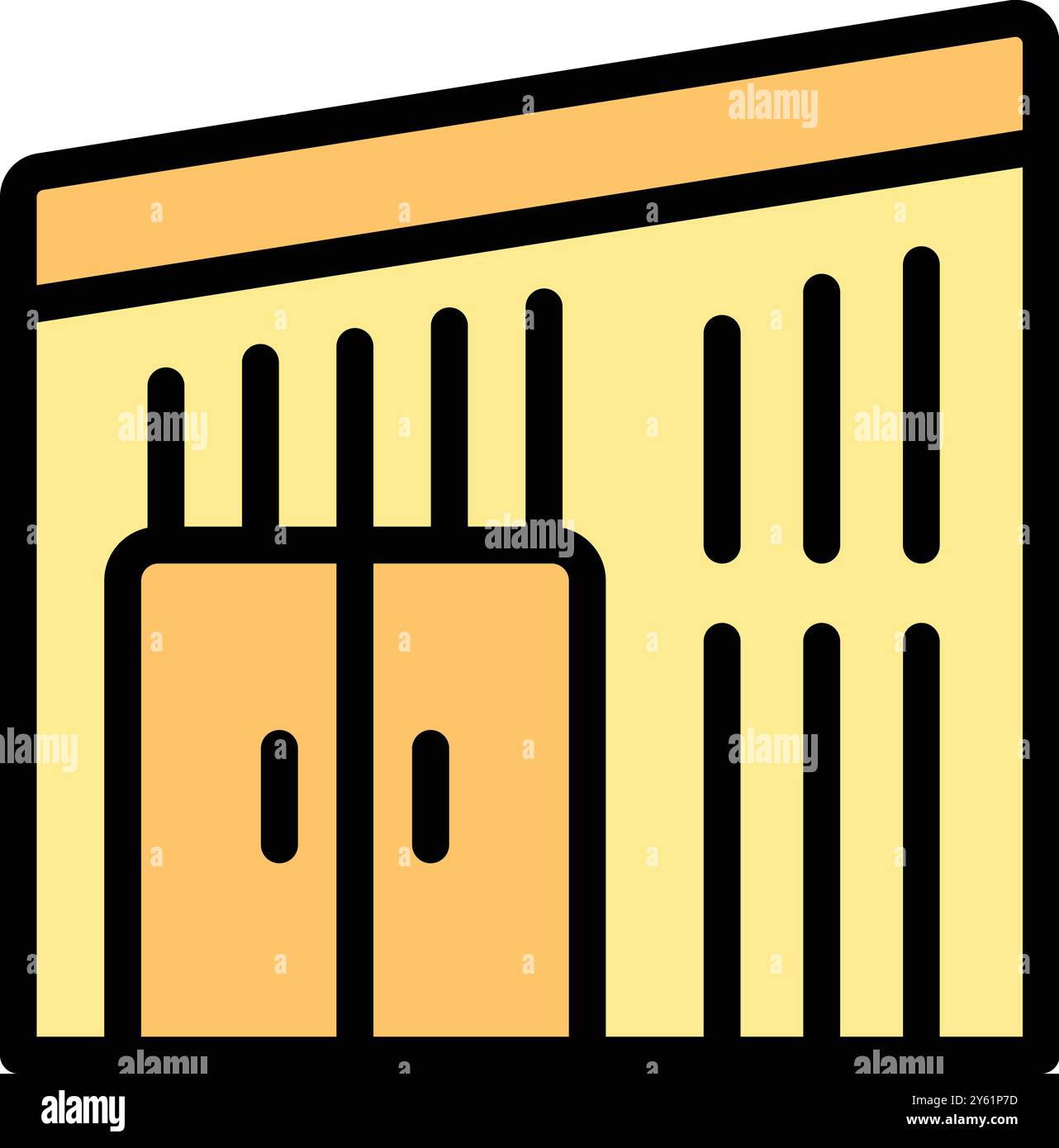 Simple vector icon of prison cell representing concept of imprisonment ...
