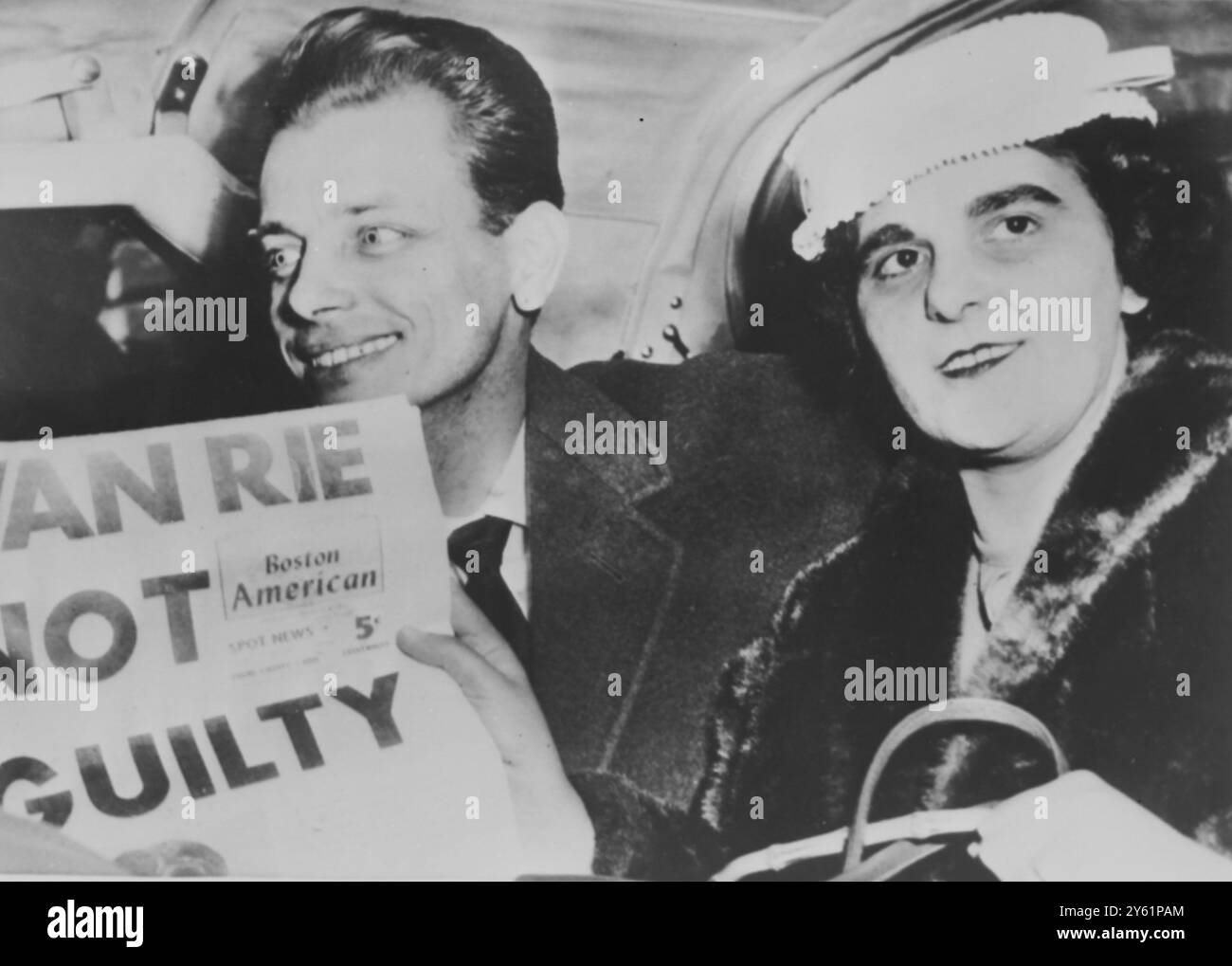 WILLEM VAN RIE WITH HIS WIFE AFTER HIS ACQUITTAL FOR THE MURDER OF LYN ...