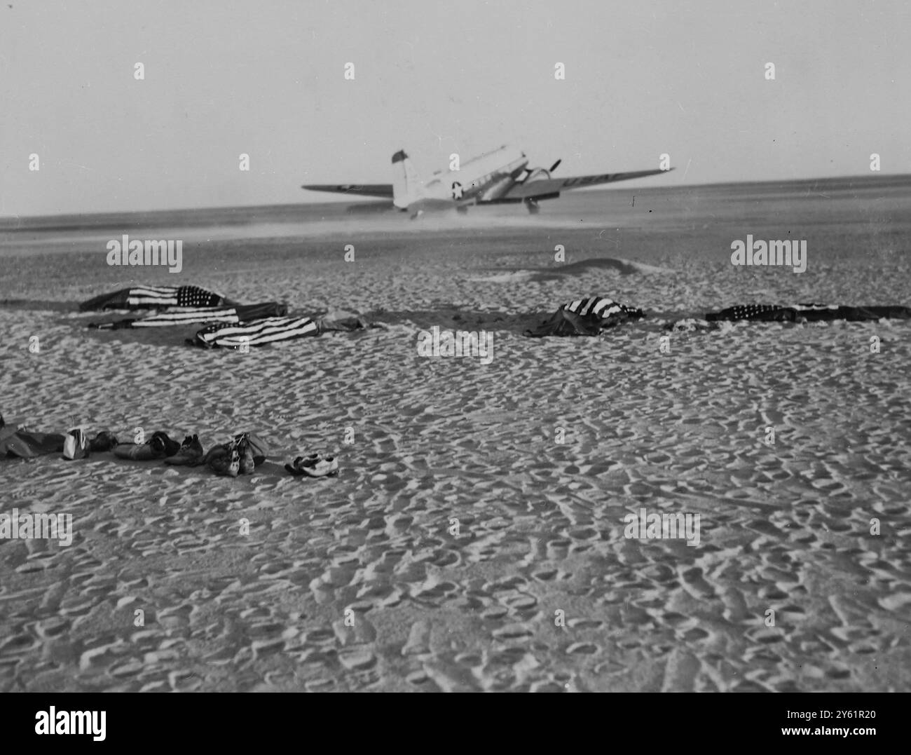 FLAGS OF TRIBUTE FOR US WWII GHOST BOMBER CRASH IN THE LIBYAN DESERT 26 ...