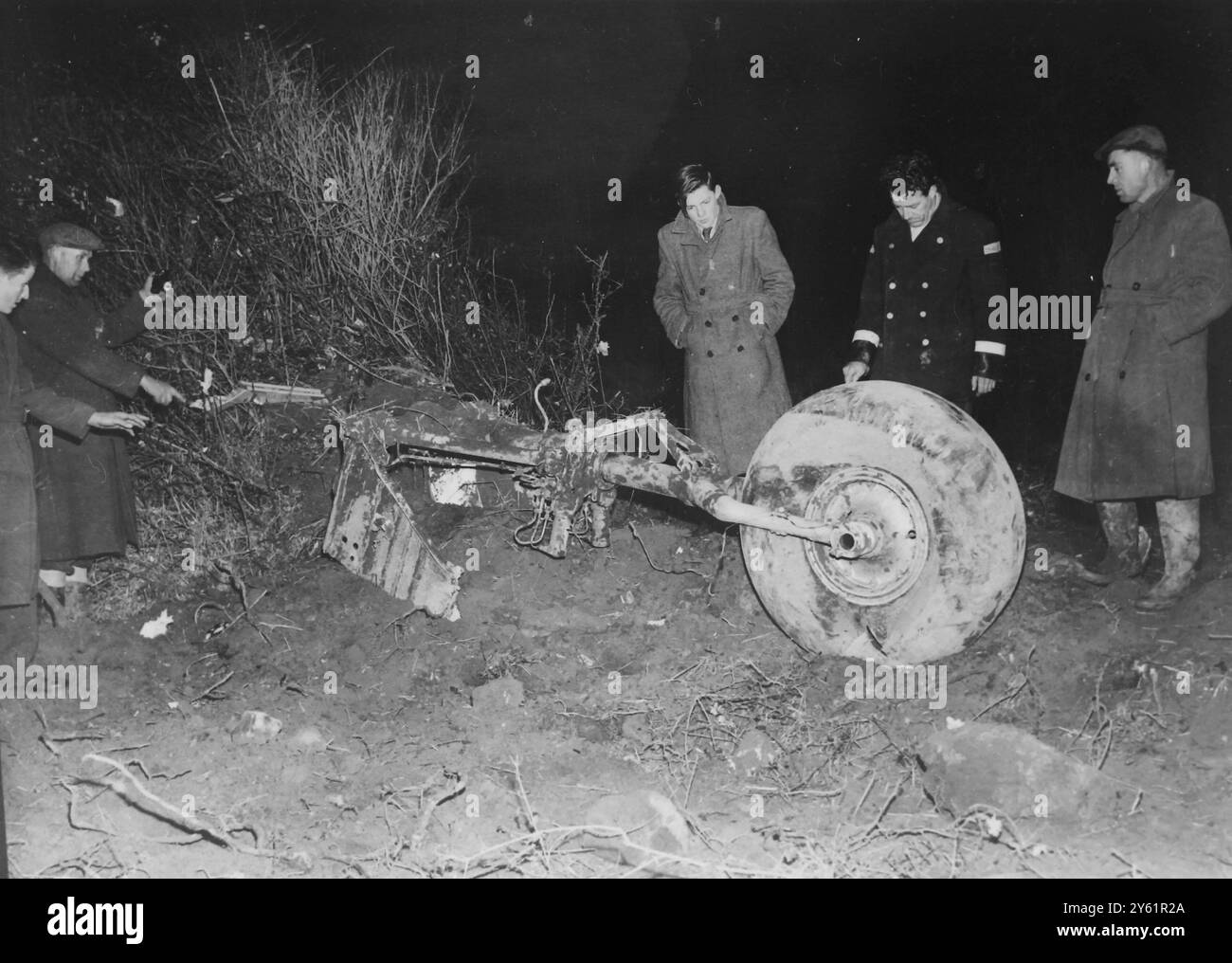 ONE OF THE LANDING WHEELS FROM THE ITALIAN PLANE WRECK AFTER IT CRASHED ...