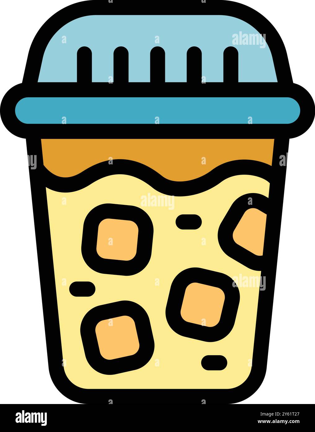 Vector illustration of a refreshing iced coffee or boba tea beverage ...