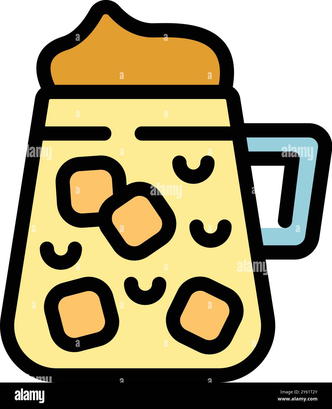 This colorful icon depicts a glass mug containing butterbeer, a popular ...