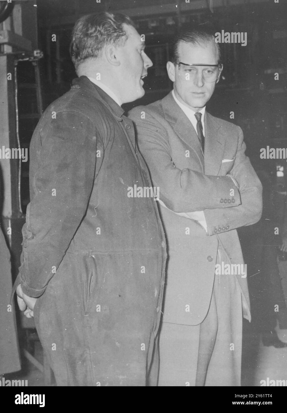 THE DUKE OF EDINBURGH PRINCE PHILIP VISITS THE PRESSED STEEL COMPANY TO ...