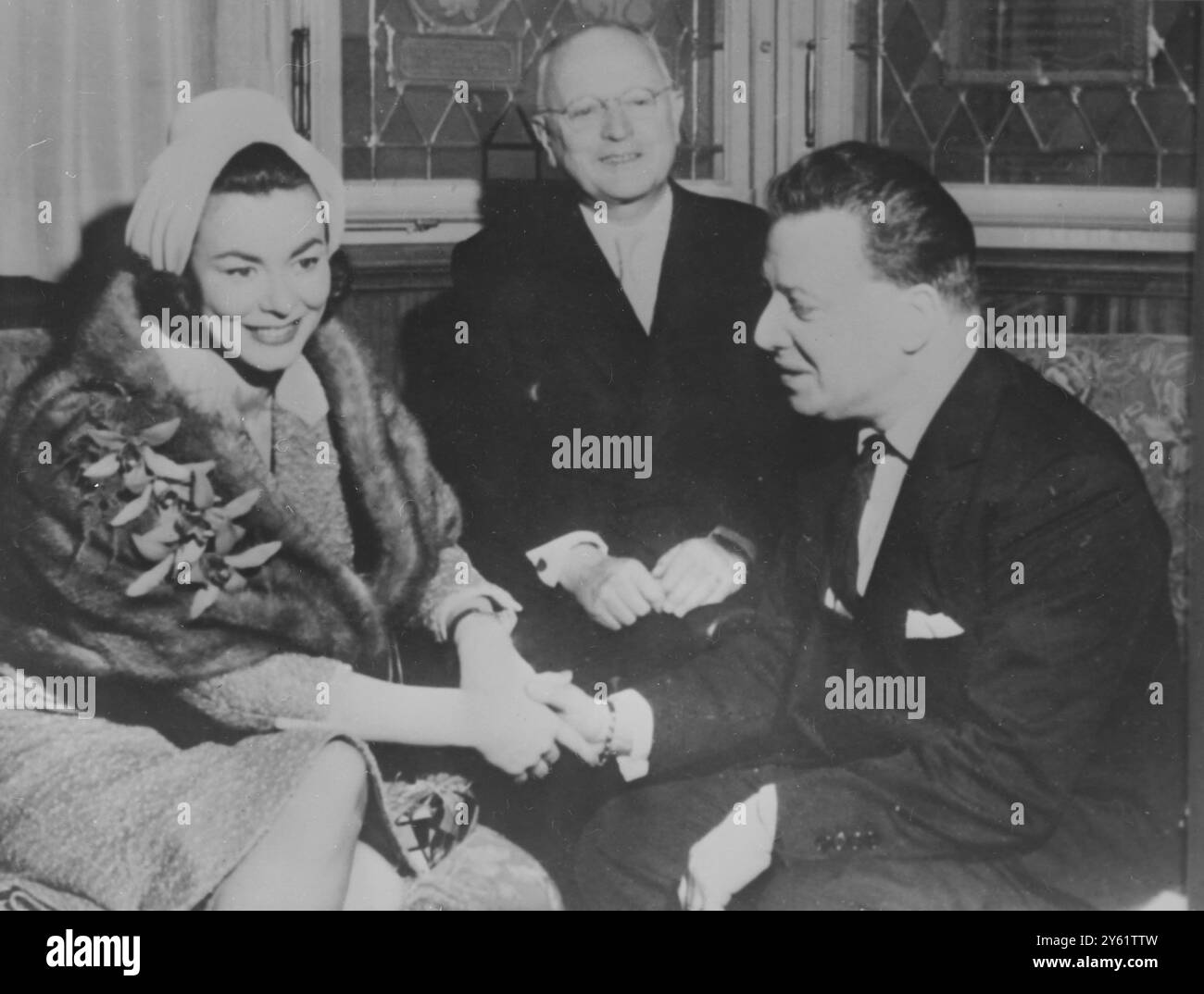 ANNE HEYWOOD WEDS RAYMOND STROSS WITH MAYOR ERNEST LANDOLT LOOKING ON ...