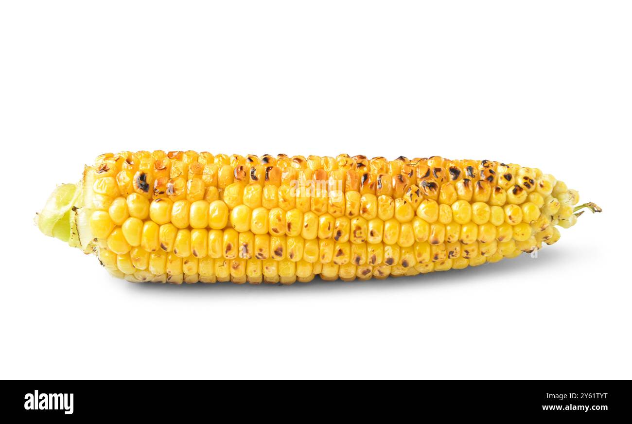 Tasty grilled corn cob on white background Stock Photo - Alamy
