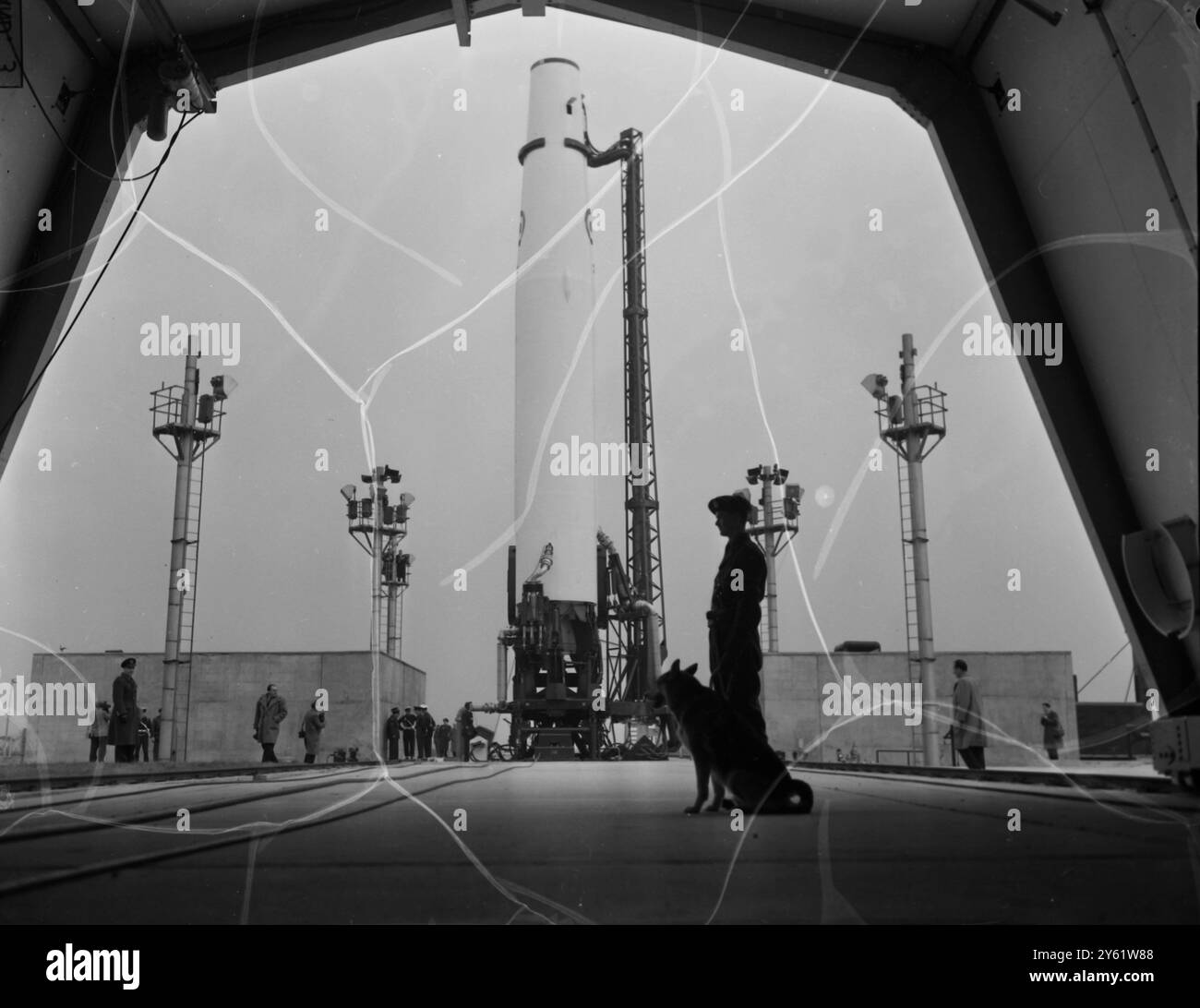 VIEW FROM INSIDE THE HANGER AT THE RAF STATION IN NORFOLK A SECURITY ...