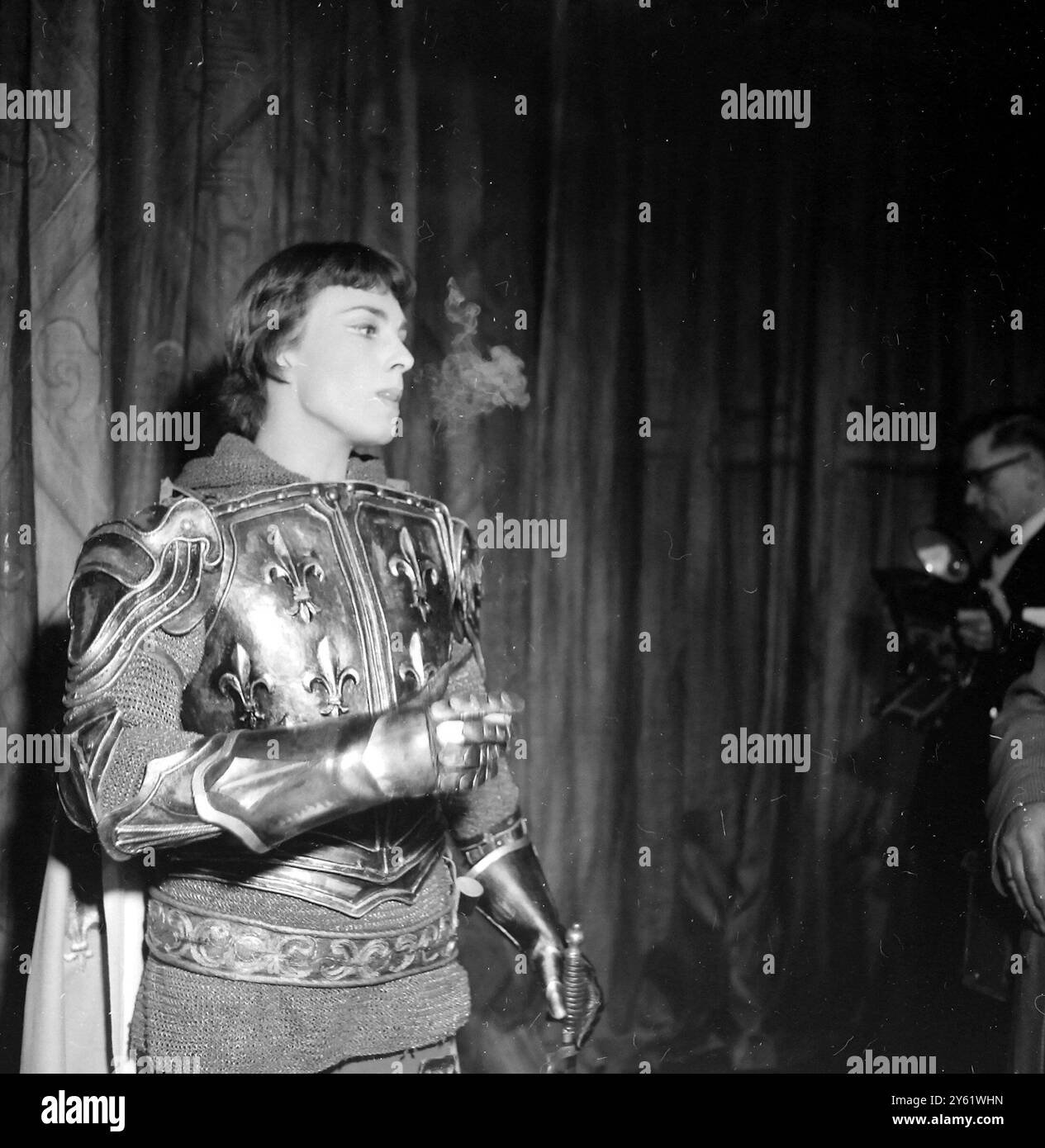 BARBARA JEFFORD TAKES A CIGARETTE BREAK DURING REHEARSALS FOR SAINT ...