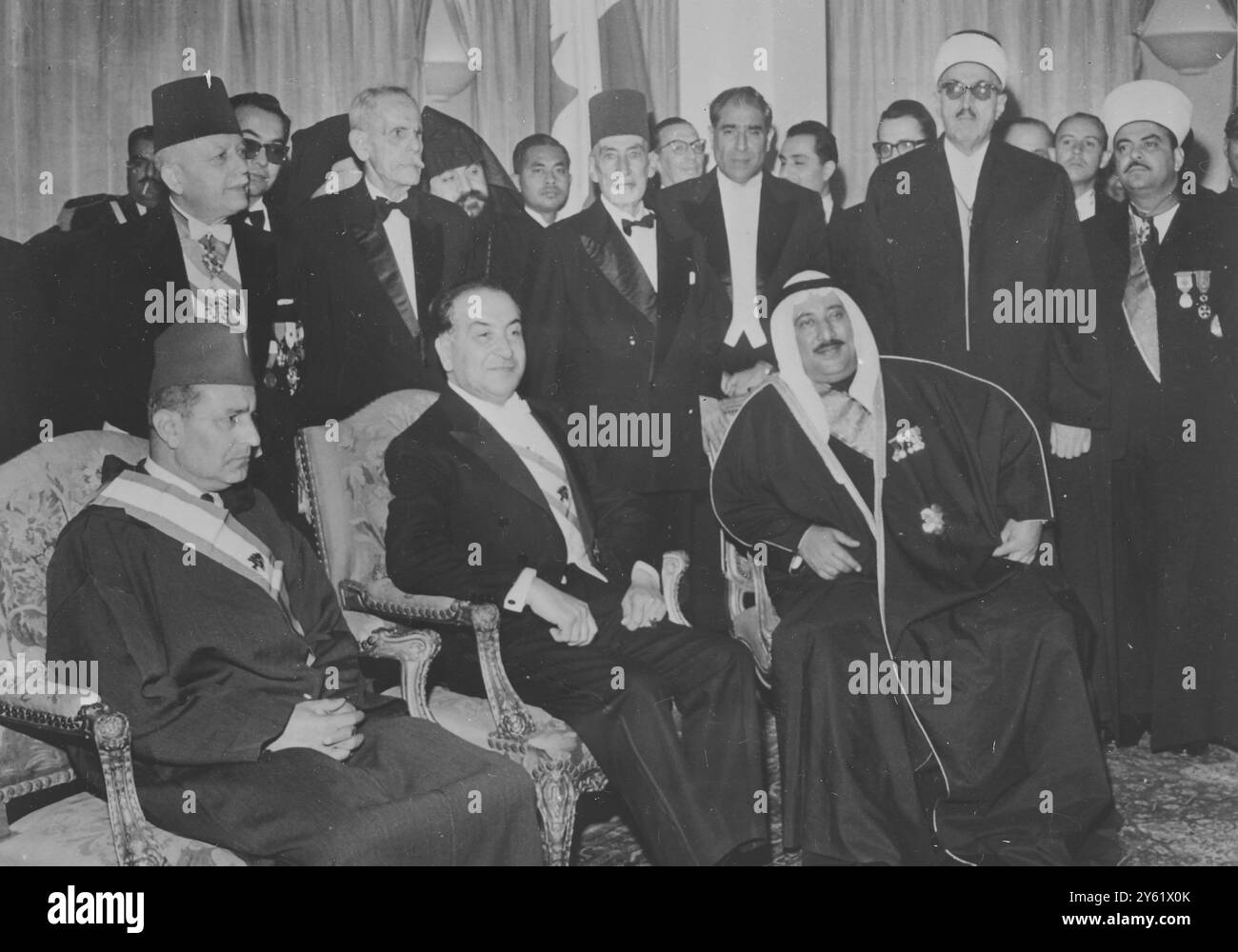KING MOHAMMED V WITH PRESIDENT SHEHAB AND SHEIK ABDULLAH AL-MOUBARACK 5 ...