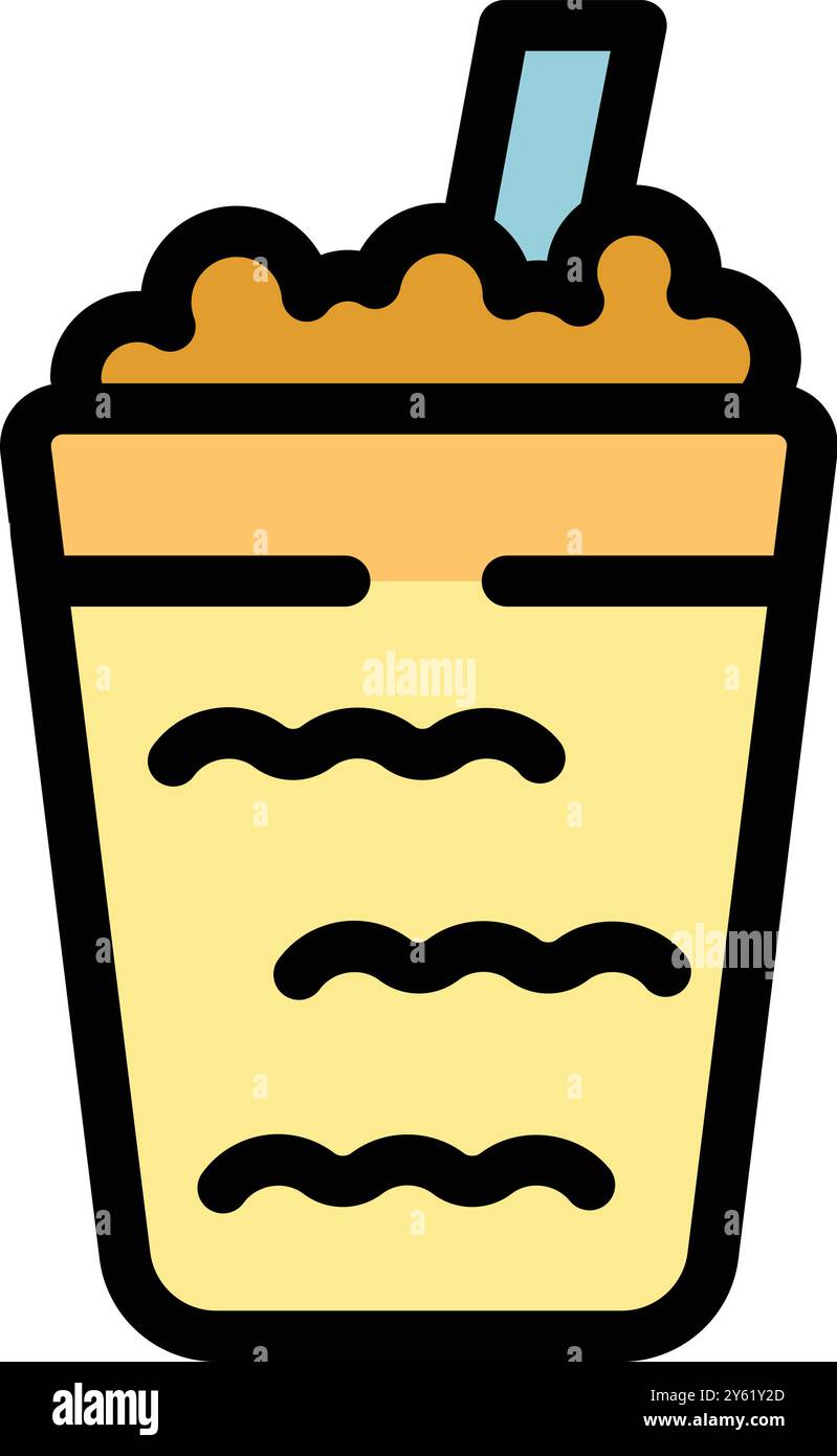 This vector illustration features a refreshing boba tea with tapioca ...