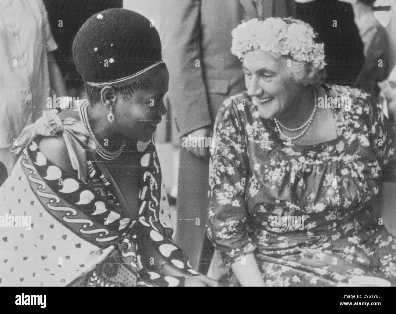 Original Caption follows: LADY DOROTHY MACMILLAN DISCUSSES HAIR STYLES ...