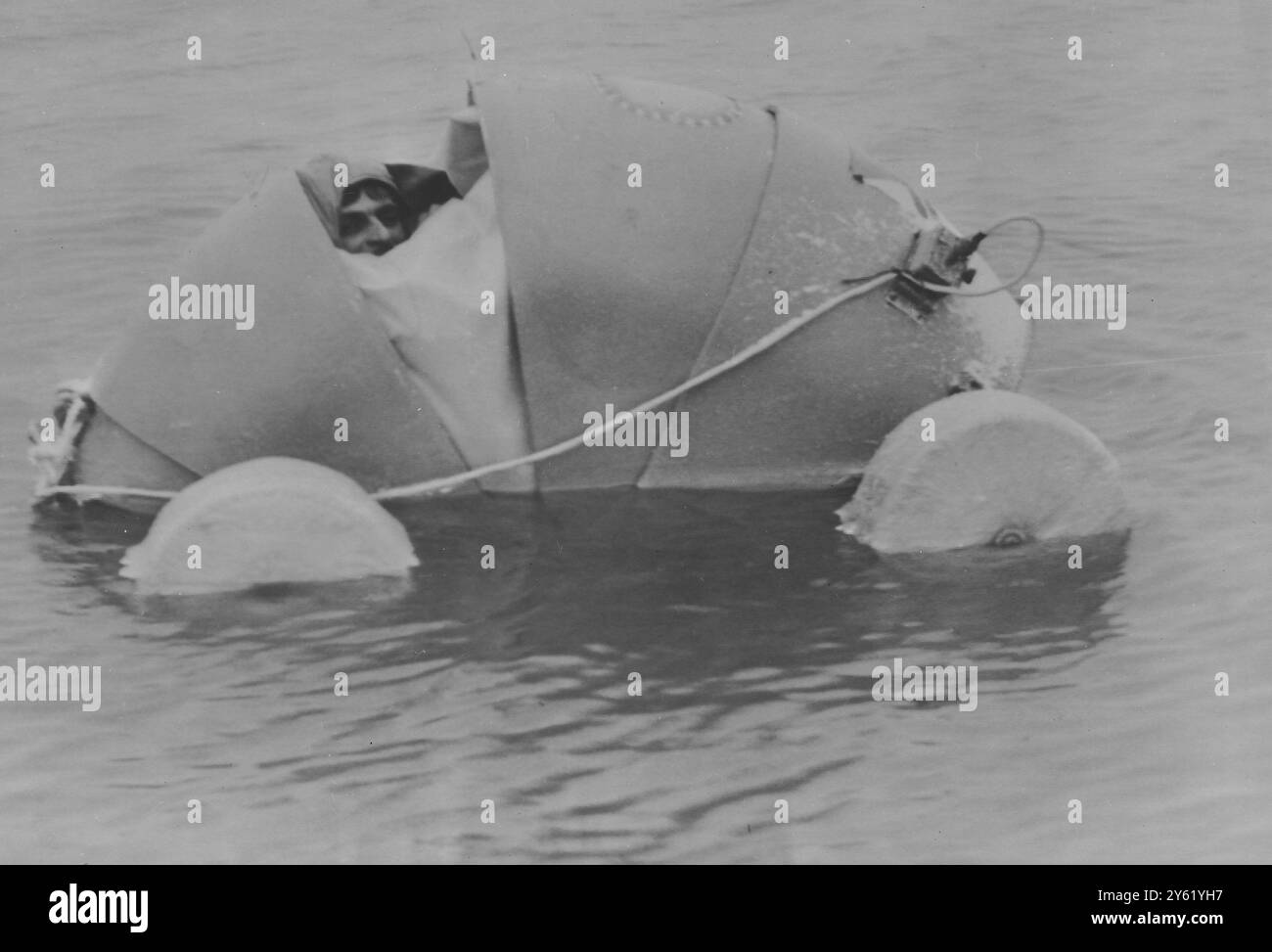 BRUCE BARWISE DURING A SURVIVAL CAPSULE TEST AT BUFFALO HARBOUR 29 ...