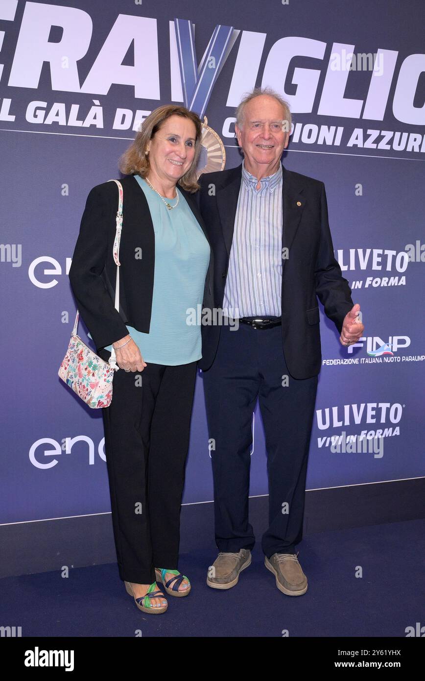 Roma, Italia. 23rd Sep, 2024. Klaus Dibiasi with his wife during the ...