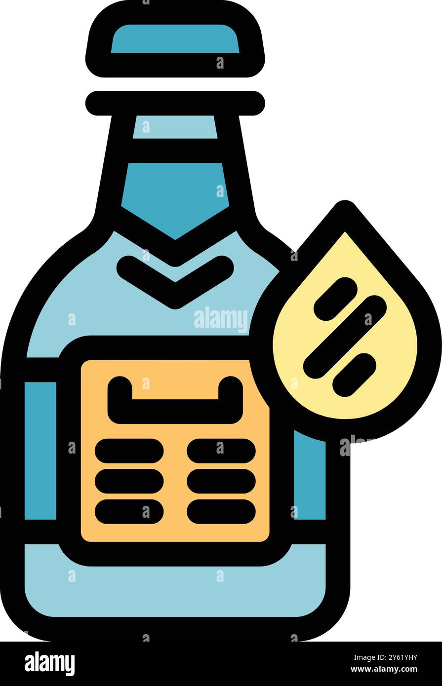 Bottle containing canola oil with nutrition facts label and drop icon ...