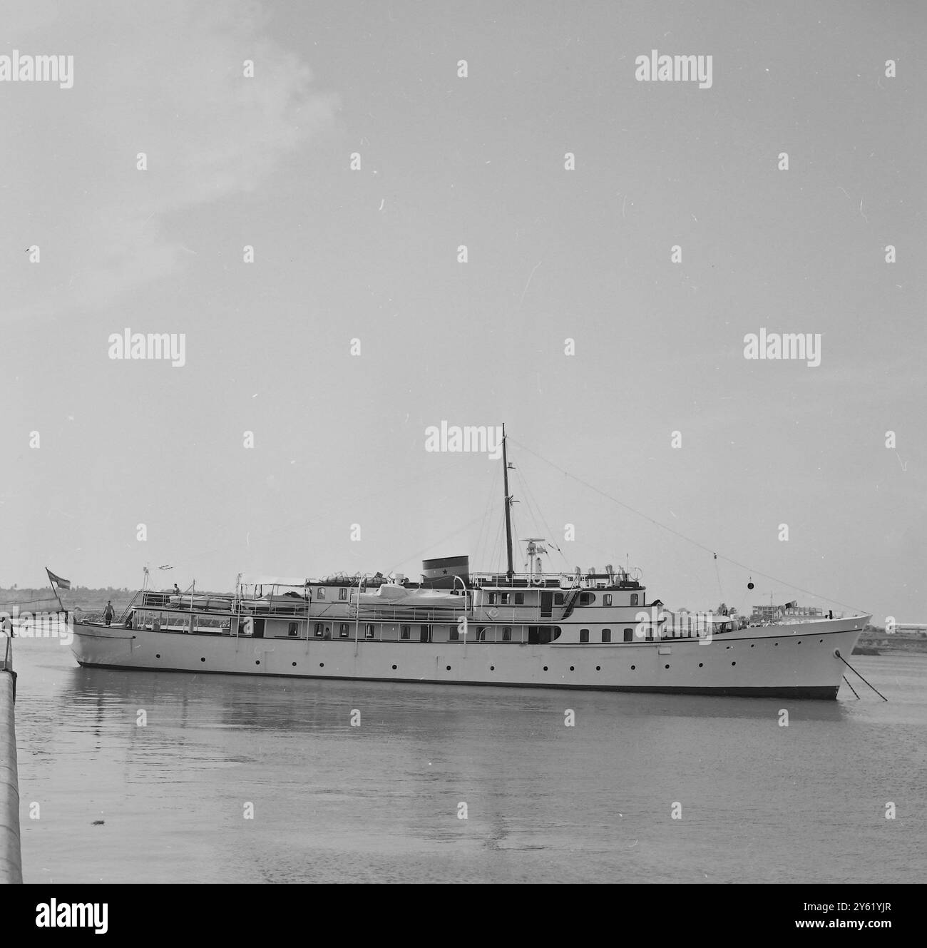KWAME NKRUMAH YACHT MOORED AT THE TEMA HARBOUR BASIN 29 JANUARY 1960 ...