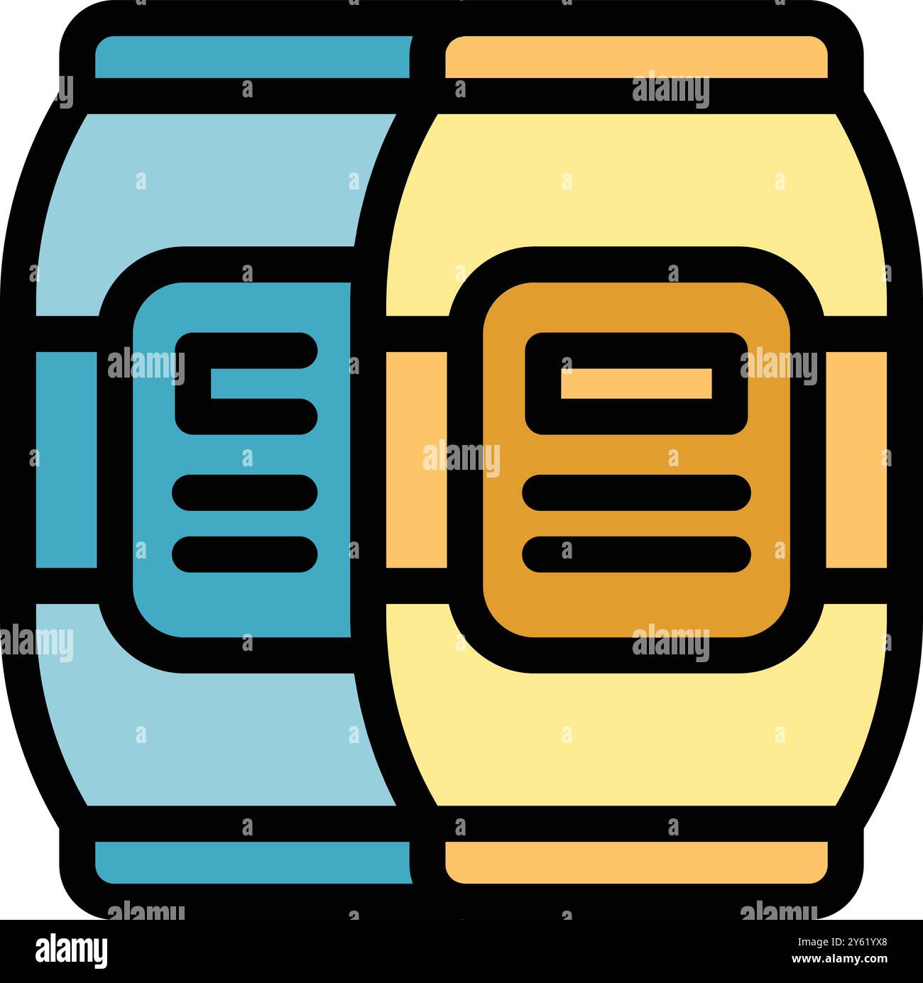Simple vector showing two protein powder cans with their respective ...