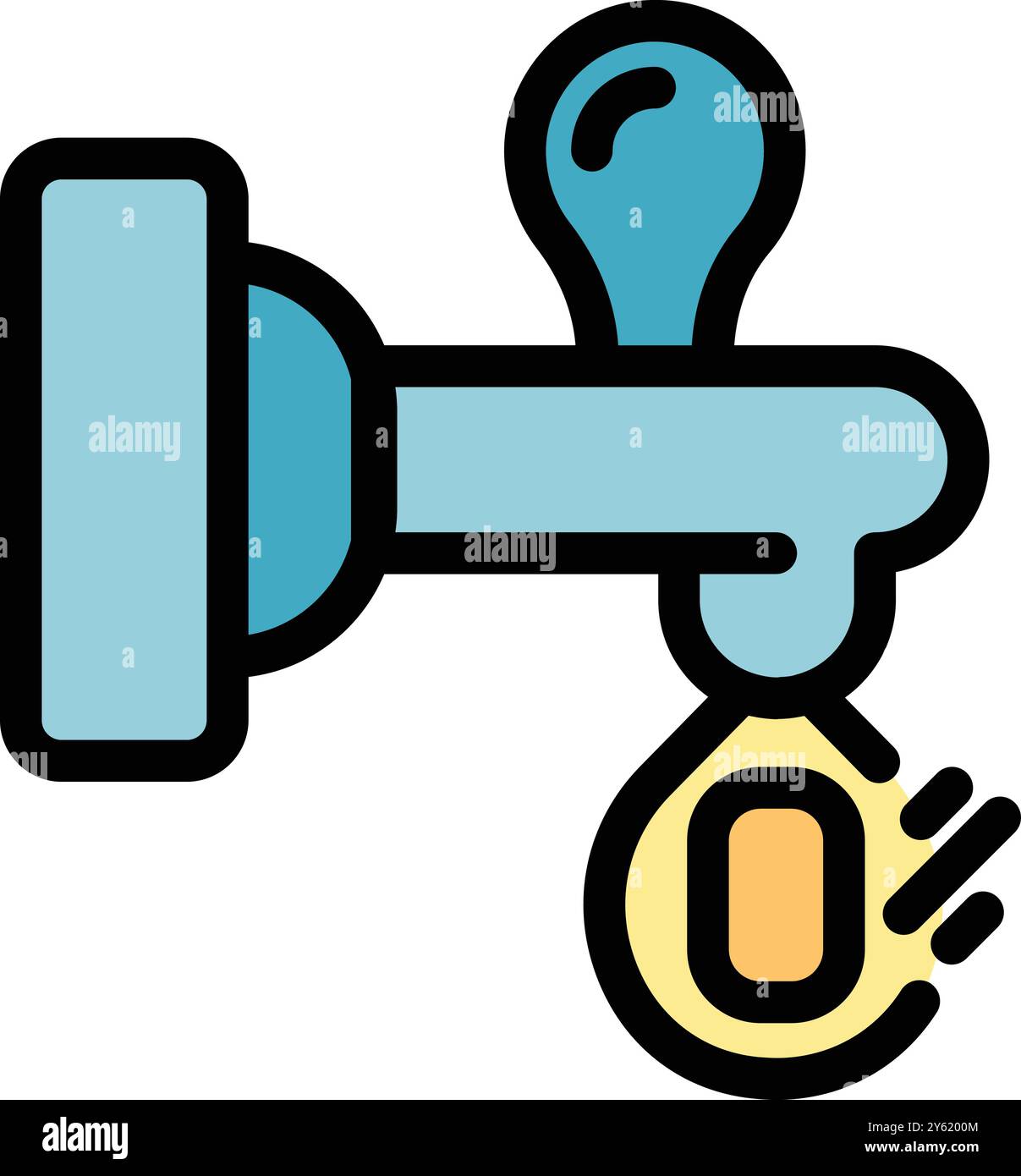 Water tap dripping money showing waste water concept icon outline ...