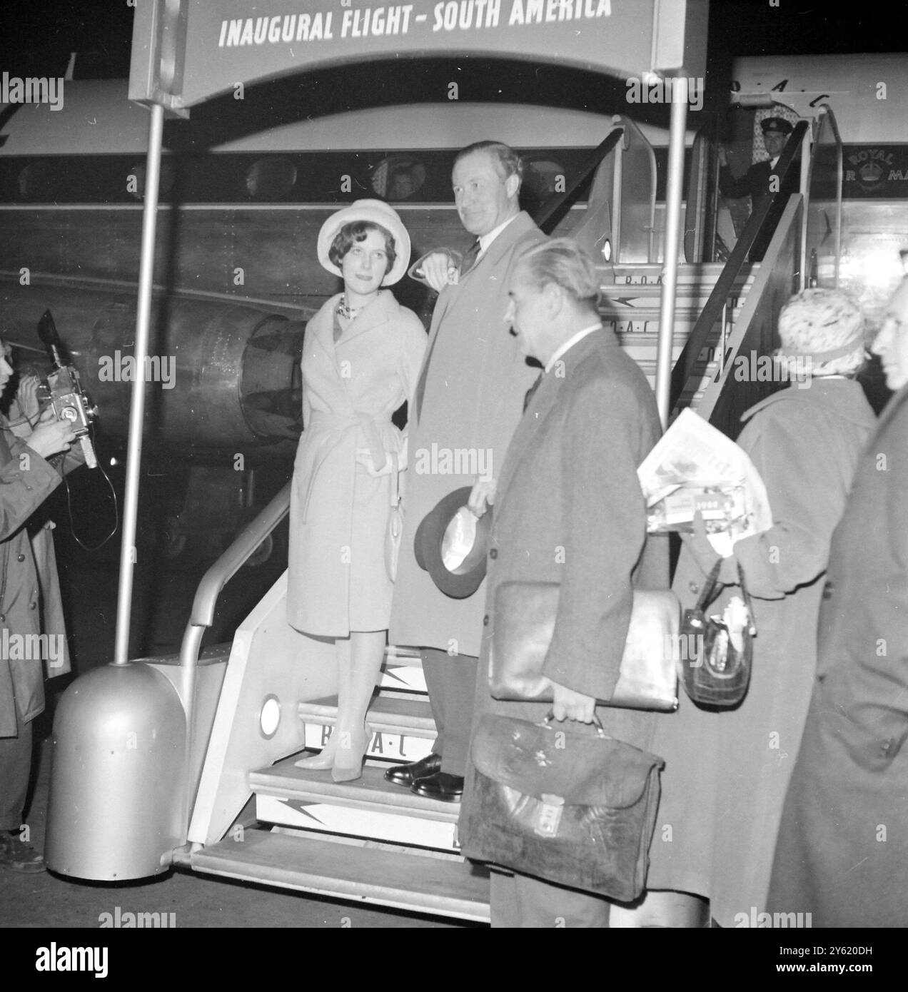 DUNCAN SANDYS WITH MISS EDWINA SANDYS ON INAUGURAL COMET FLIGHT 25 ...