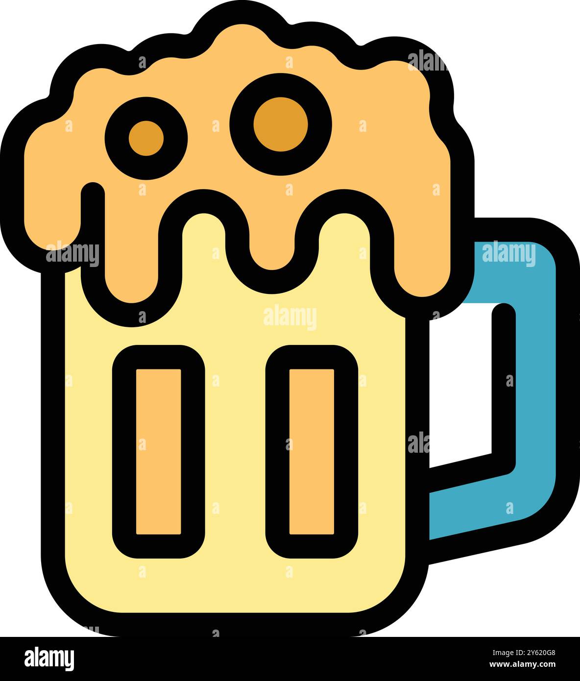 Vector illustration of a beer overflowing from a mug Stock Vector Image ...