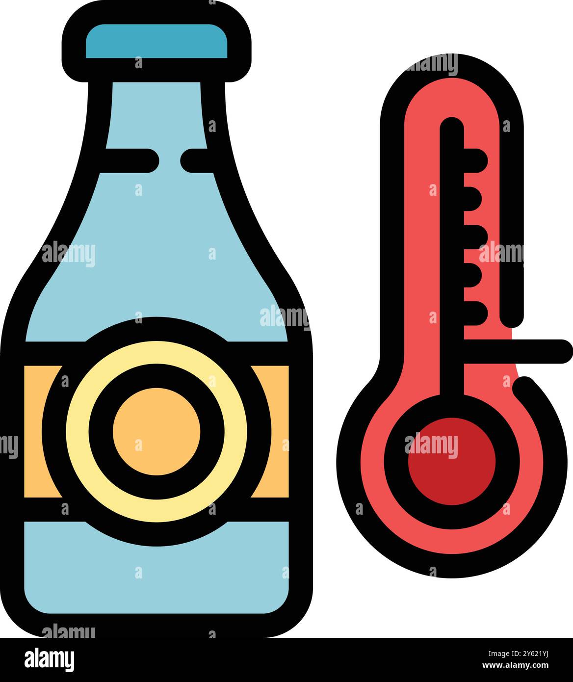 This icon represents the concept of storing a glass bottle at the ...