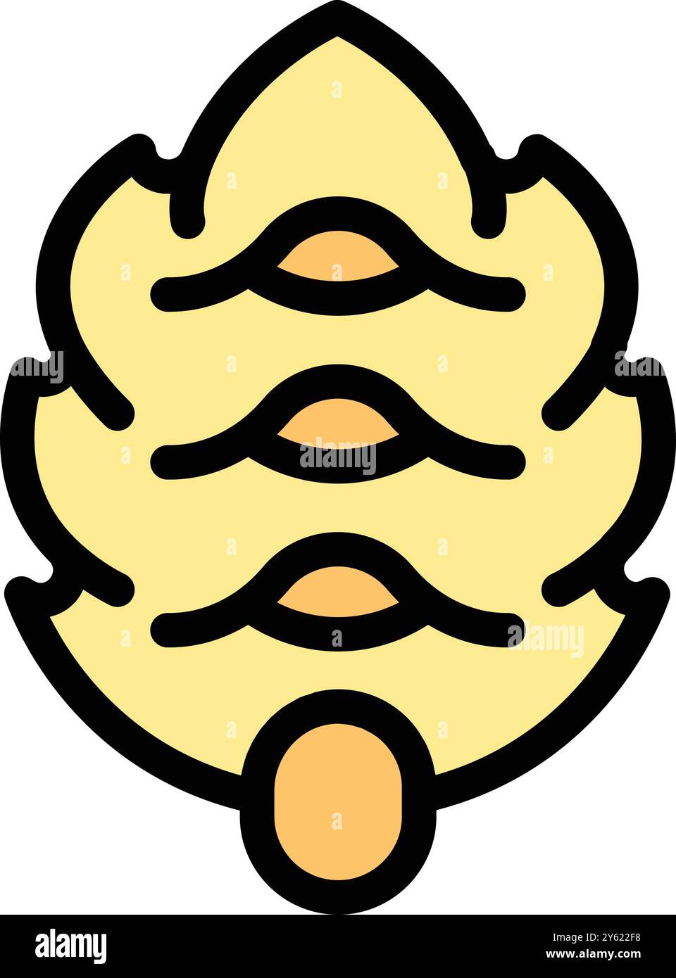 This illustration depicts a yellow cedar cone, showcasing its ...