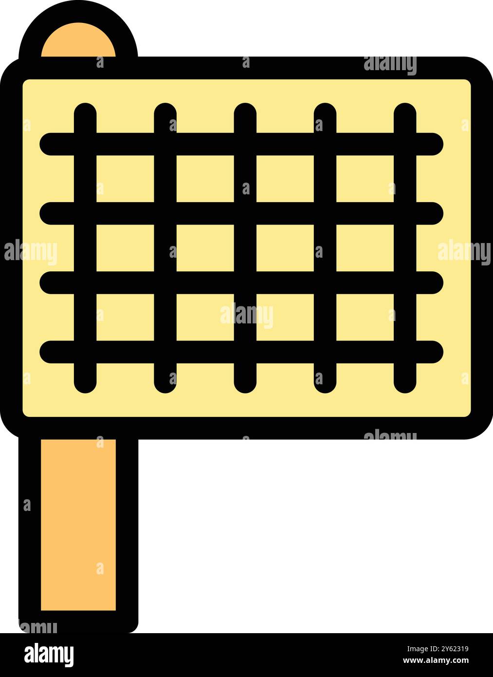 Yellow metal detector gate beeping at the airport security check, flat ...