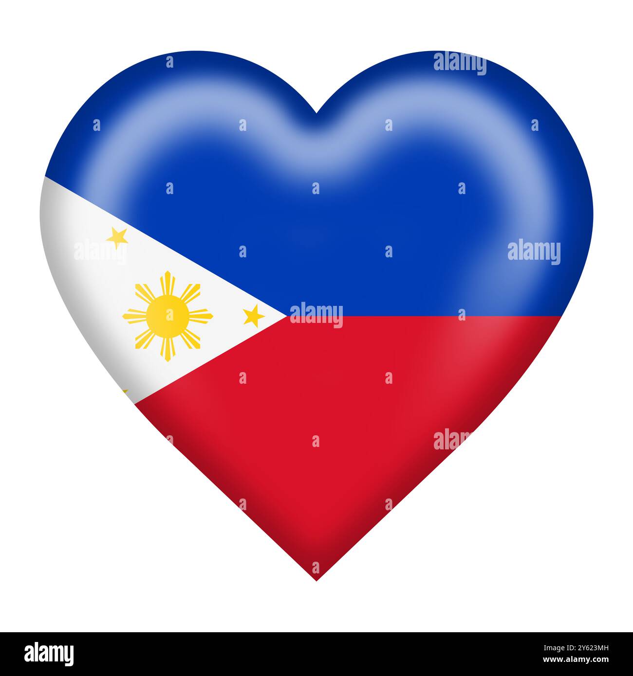 Philippines flag heart button with clipping path Stock Photo - Alamy