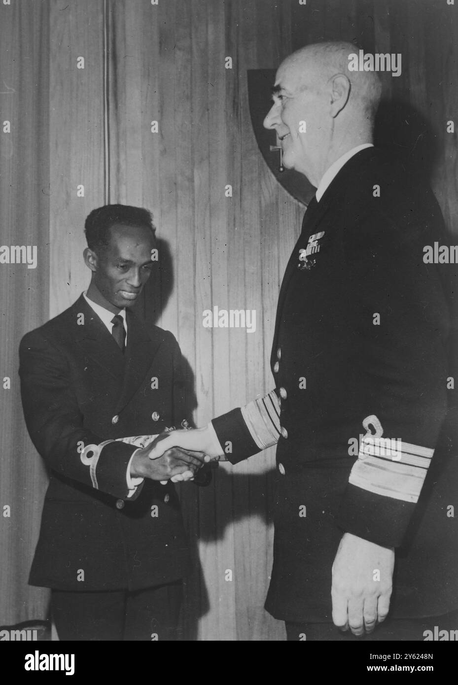 ADMIRAL OF ROYAL NORWEGIAN NAVY ERLING HOSTVEDT SHAKES HANDS WITH ...