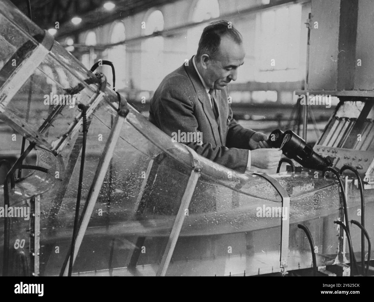 MODEL OF THE SPILLWAY TUNNEL OF THE ASWAN DAM WHICH IS TO BE BUILT IN ...