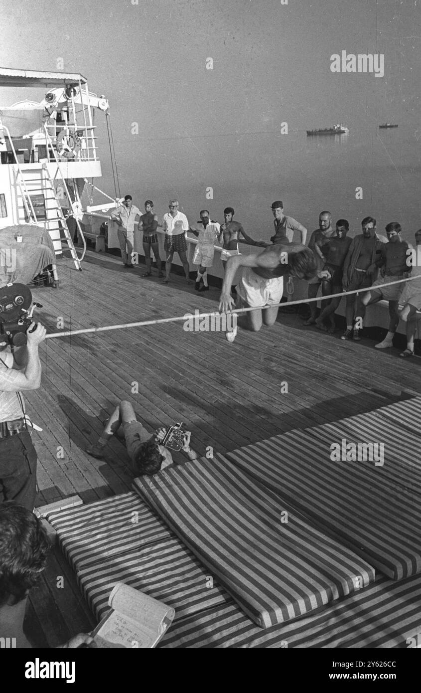 On board SS Djaharta , Suez Canal , Fourteen ships , seven ...
