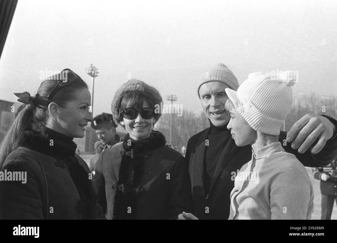 Film star Audrey Hepburn ( in dark glasses ) pictured with Vicomtesse ...