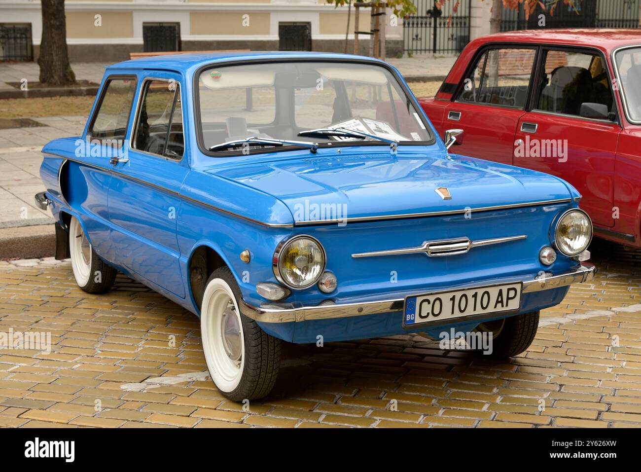 Blue ZAZ 968 A Zaporozhets Russian car from 1976 at the Sofia Retro ...