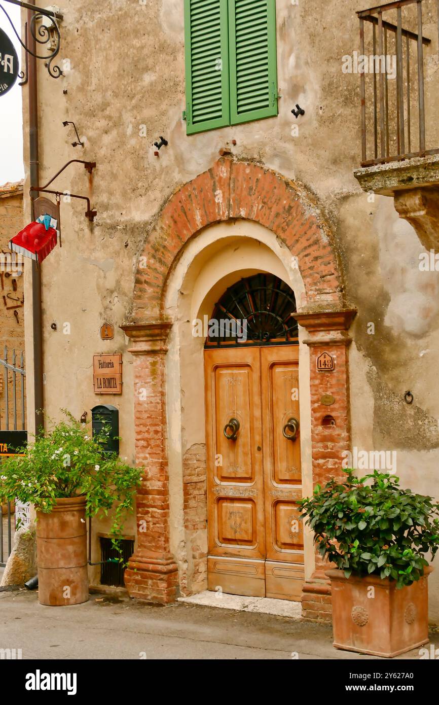 The characteristic medieval village of Montisi overlooks the ...