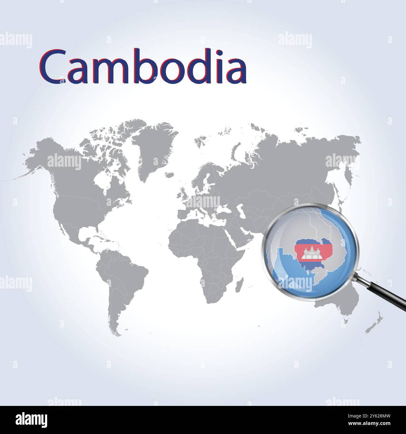Cambodia magnified map hi-res stock photography and images - Alamy